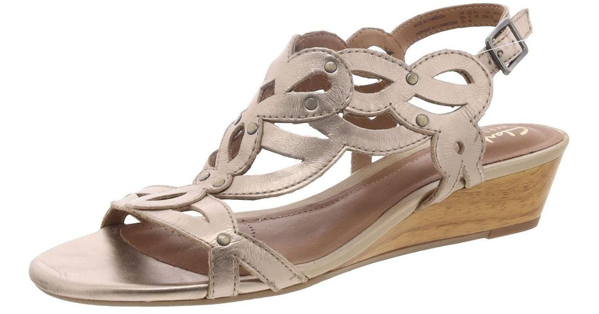 Clarks Playful Tunes Open Toe Leather Slingback Sandals | Lyst