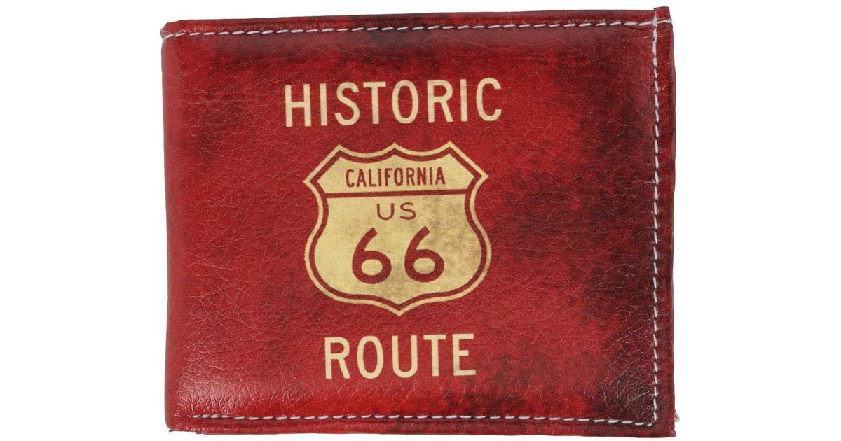 CTM Route 66 Bifold Wallet in Red for Men | Lyst