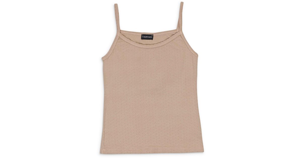 CALLIPYGIAN Pointelle Tan Tank in Natural | Lyst
