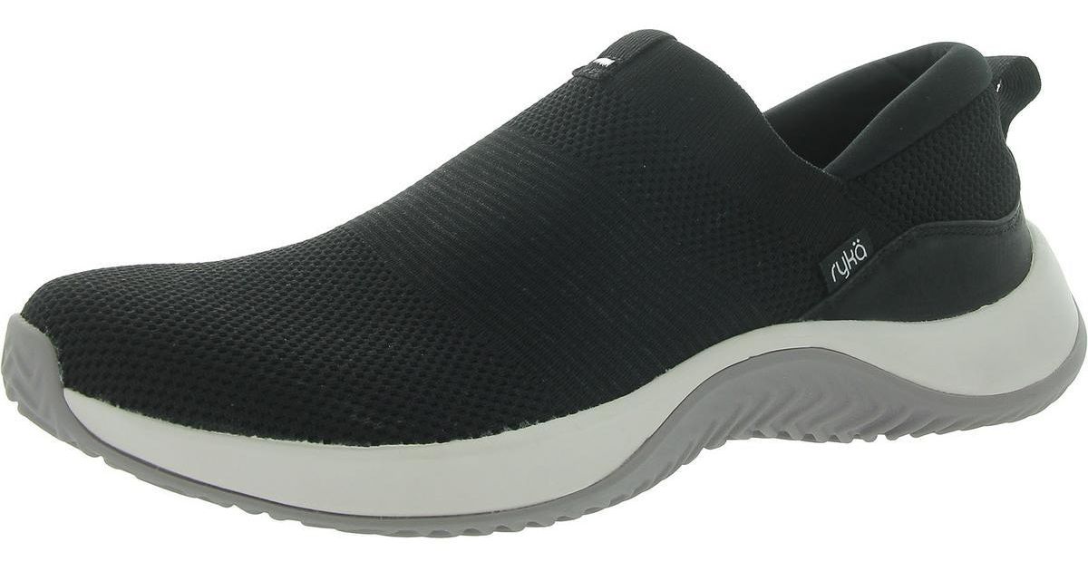 Ryka Encore Knit Slip On Trainers Slip-On Sneakers in Black | Lyst