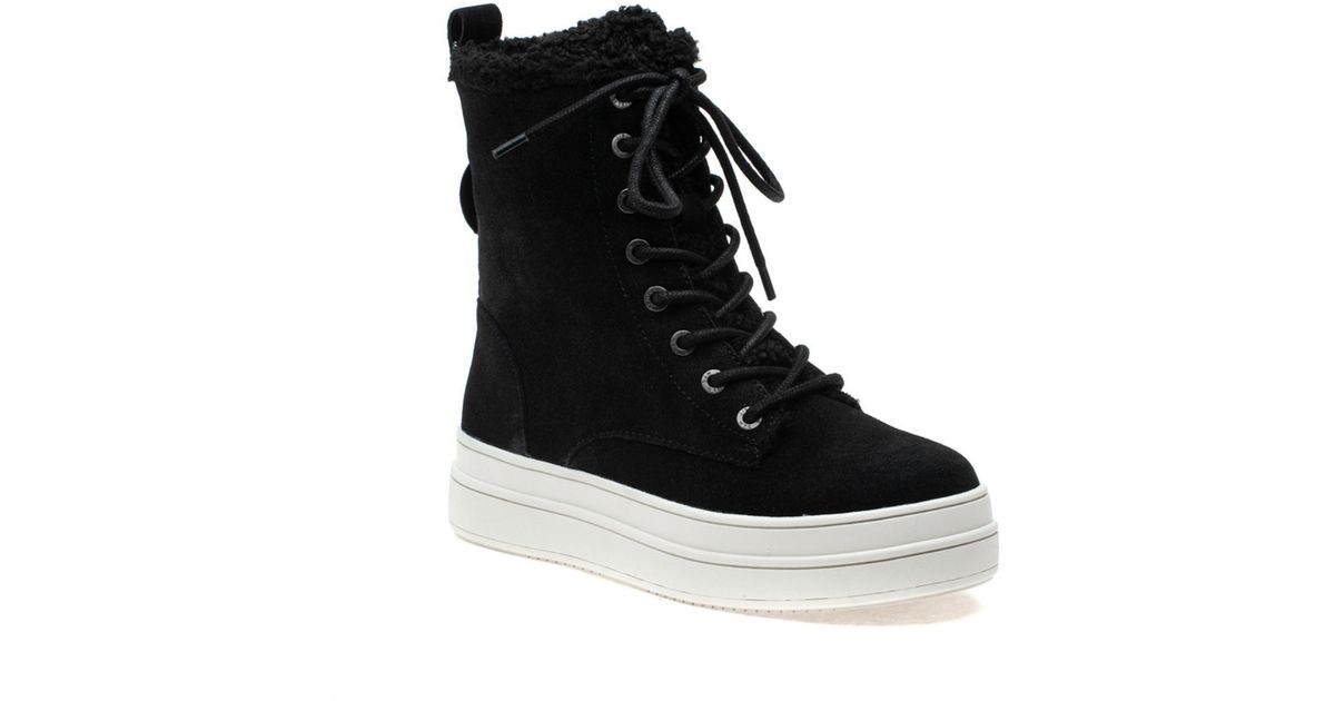 J/Slides Torrie Waterproof Lace Up Boot in Black | Lyst