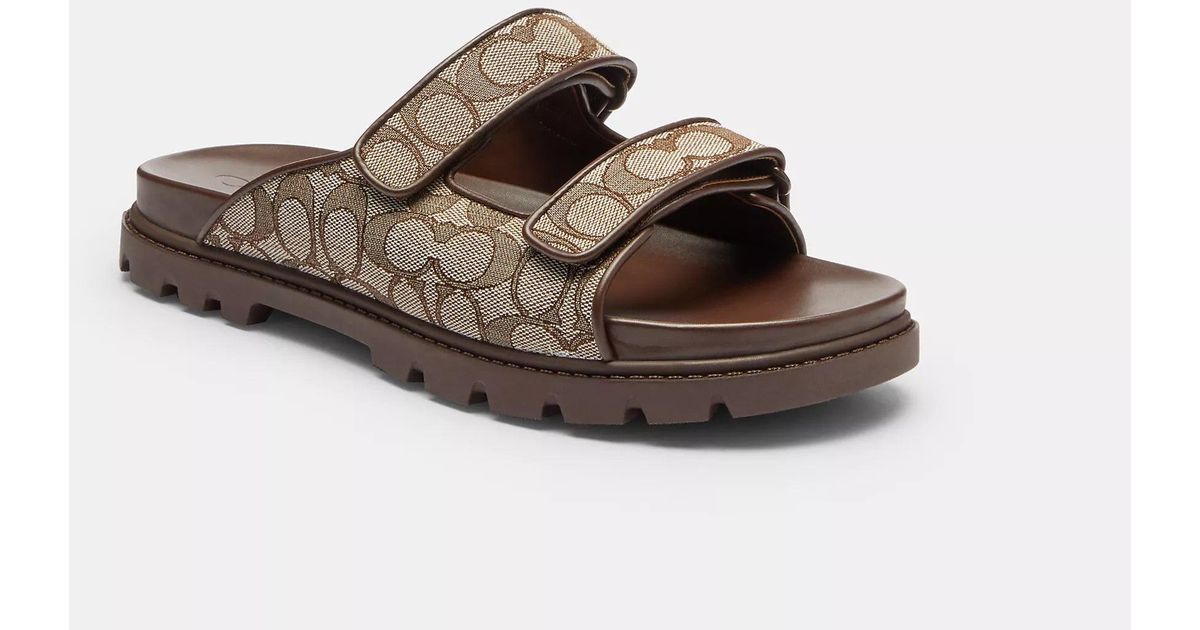 COACH Double Banded Sandal in Brown for Men | Lyst