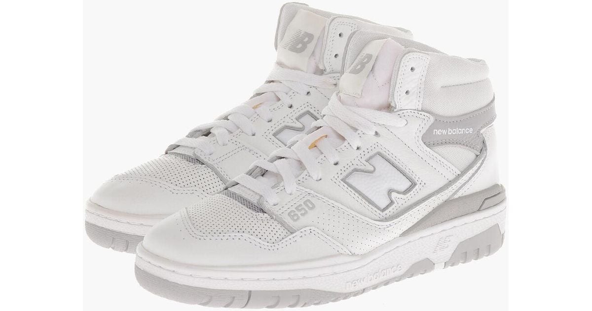 New Balance Leather 650 High-Top Sneakers in White for Men | Lyst