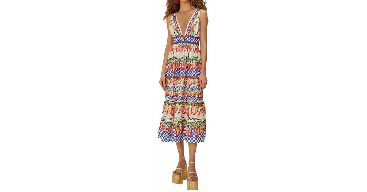 FARM Rio Picnic Dress in Blue | Lyst