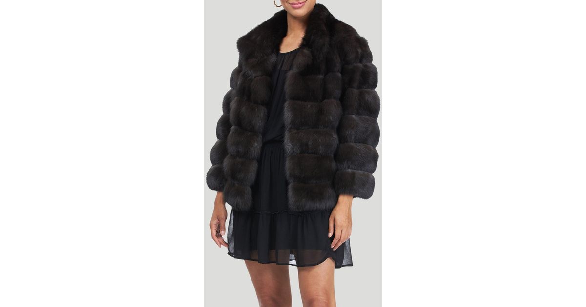 Gorski Horizontal Russian Sable Jacket in Black | Lyst