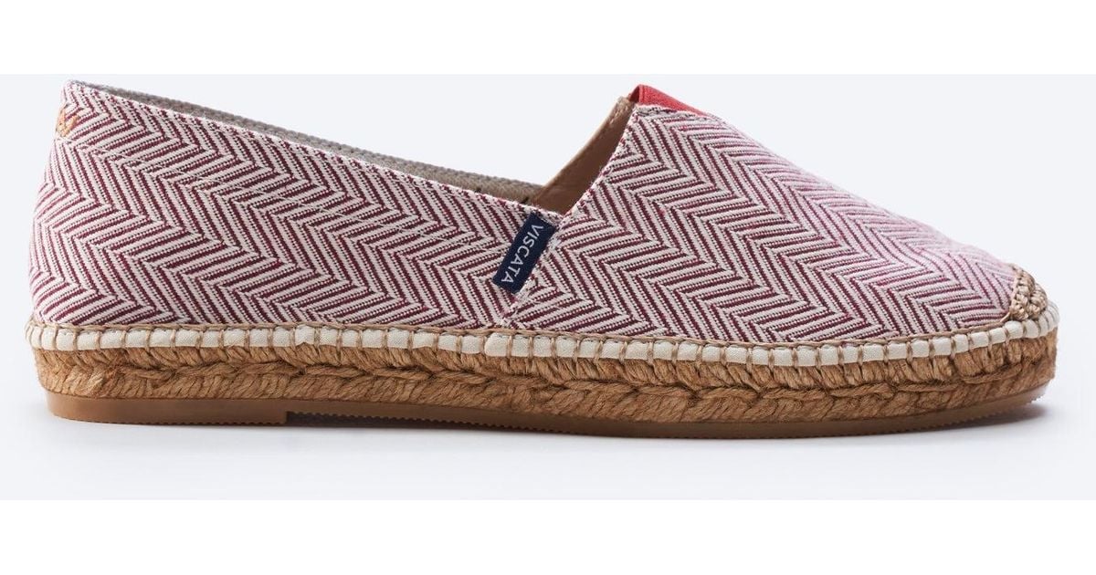 VISCATA Barceloneta Herringbone Recycled Pes Espadrille Flats in Pink ...