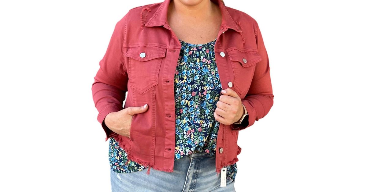 Risen Washed Jacket in Red | Lyst