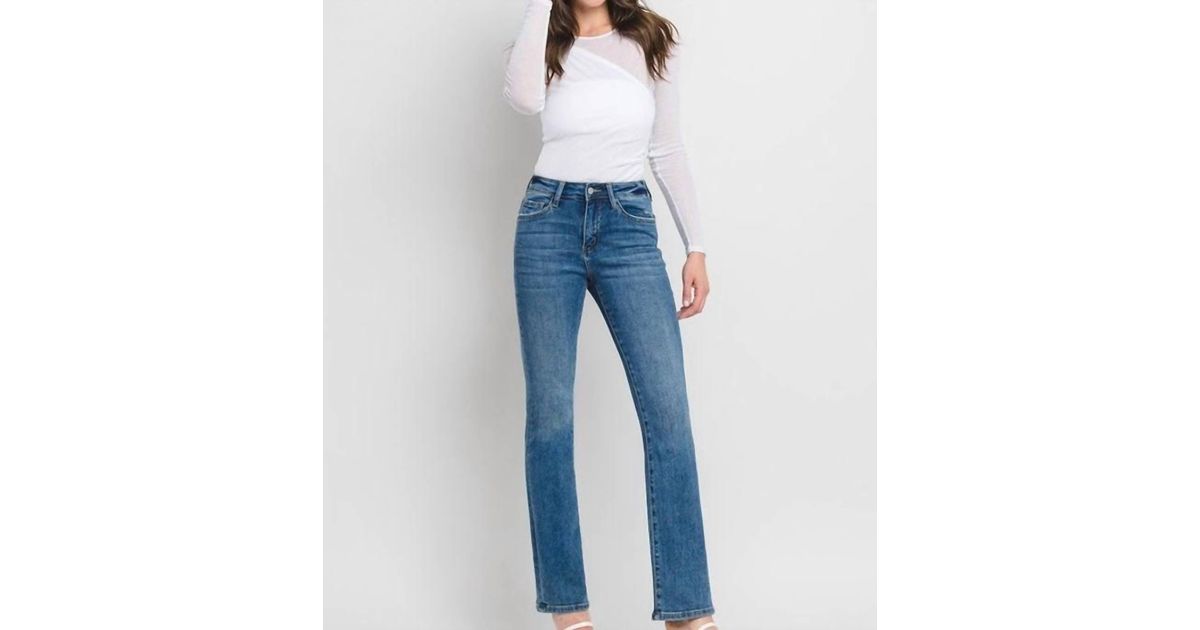 VERVET BY FLYING MONKEY Vivian High Rise Slim Bootcut Jeans in Blue | Lyst
