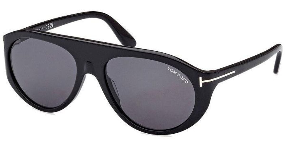 Tom Ford Aviator Full Rim, With A Shiny Frame And Smoke Lens in Black ...
