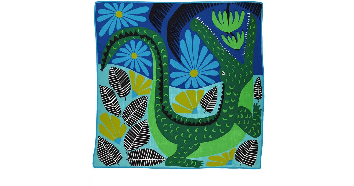 Inoui Edition Square Mangrove Scarf in Green | Lyst