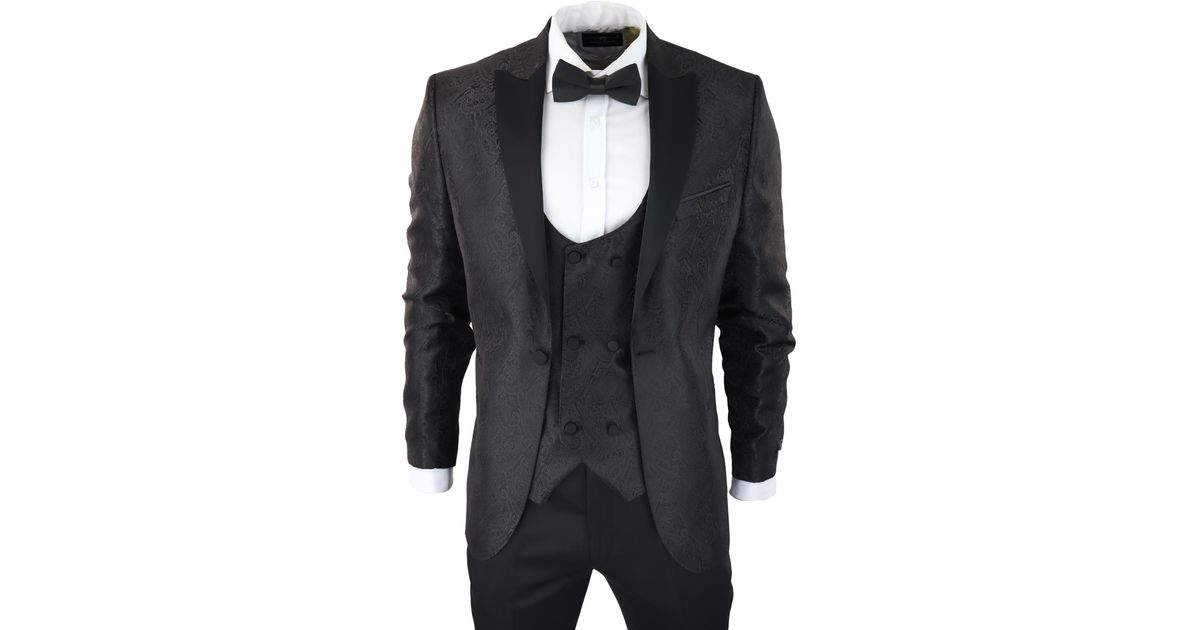 Oliver Tweed Tuxedo Blazer Waistcoat Brocade Satin Paisley Formal ...