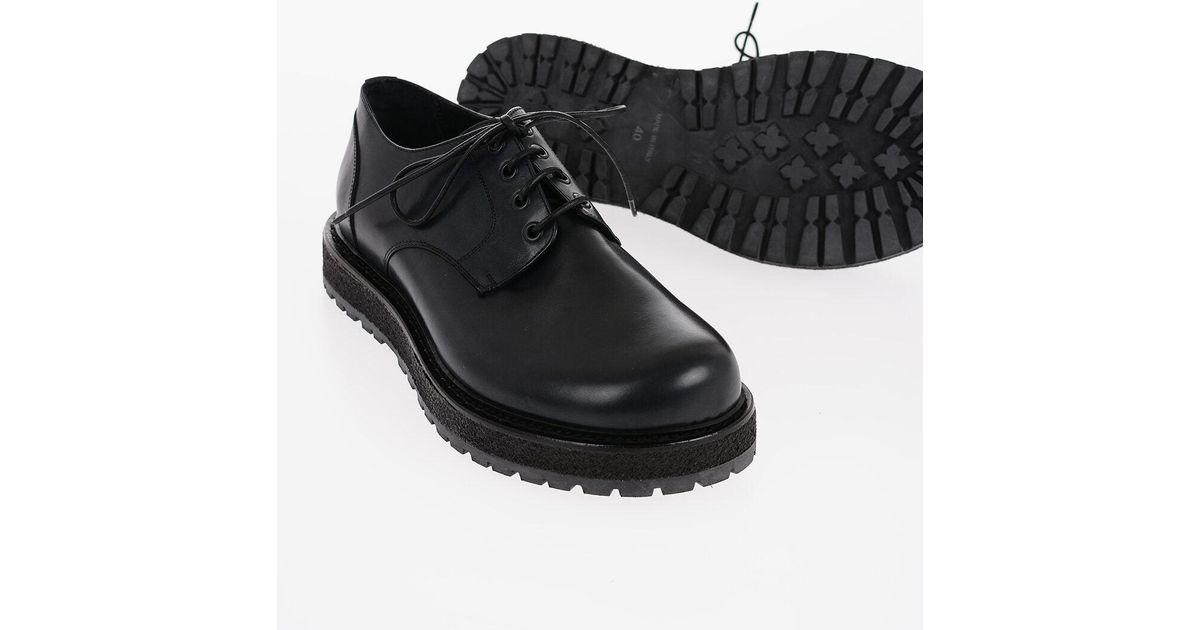 Corneliani Leather Derby Shoes With Rubber Sole in Black for Men | Lyst