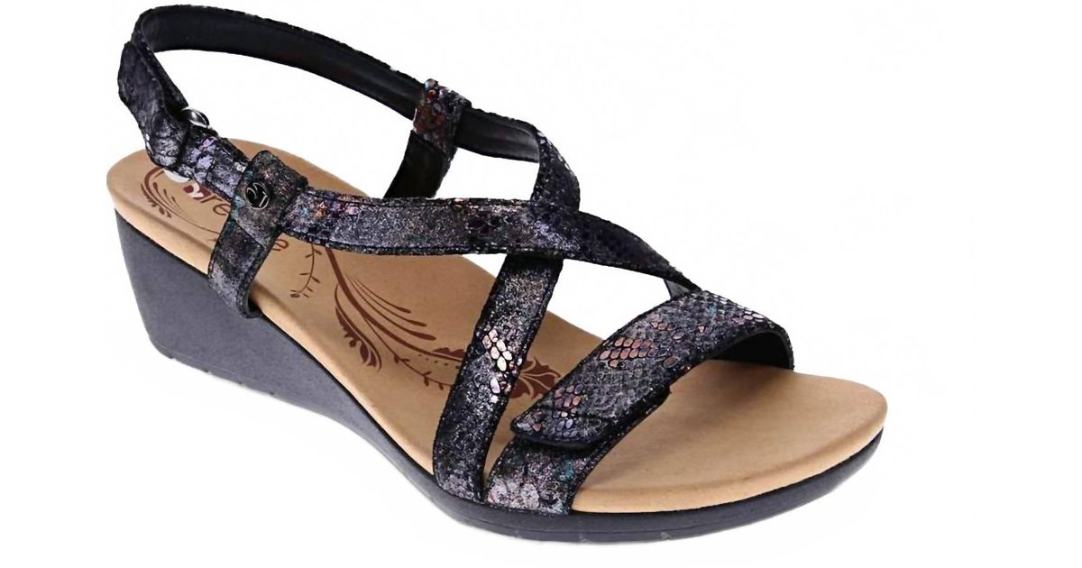 Revere Luxor Wedge Sandals in Blue | Lyst