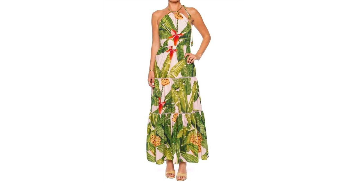 FARM Rio Banana Leaves Maxi Dress in Green | Lyst