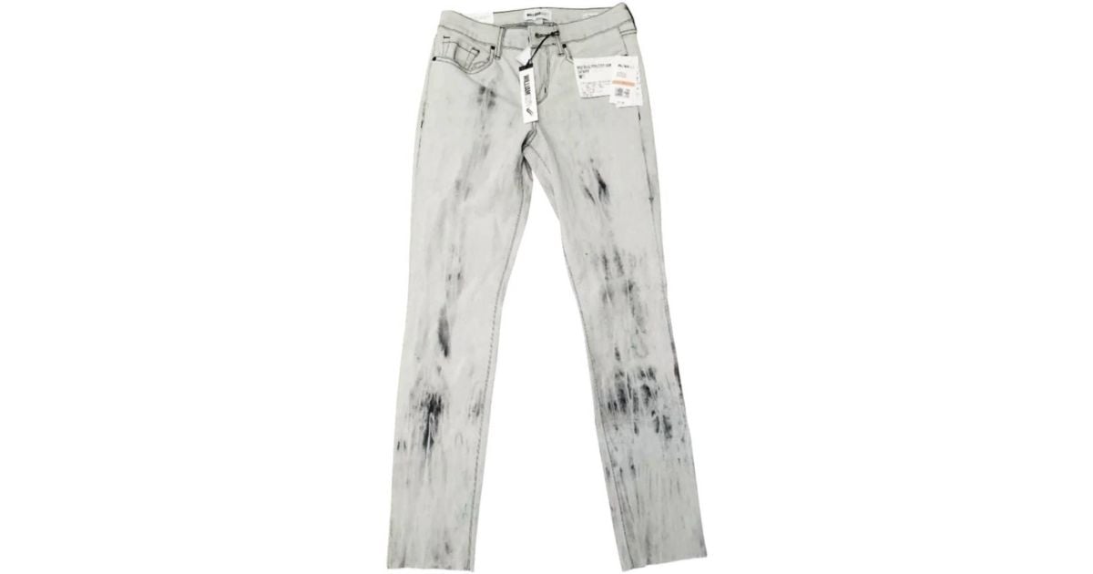 William Rast Washed Mid Rise Skinny Jeans in Gray | Lyst