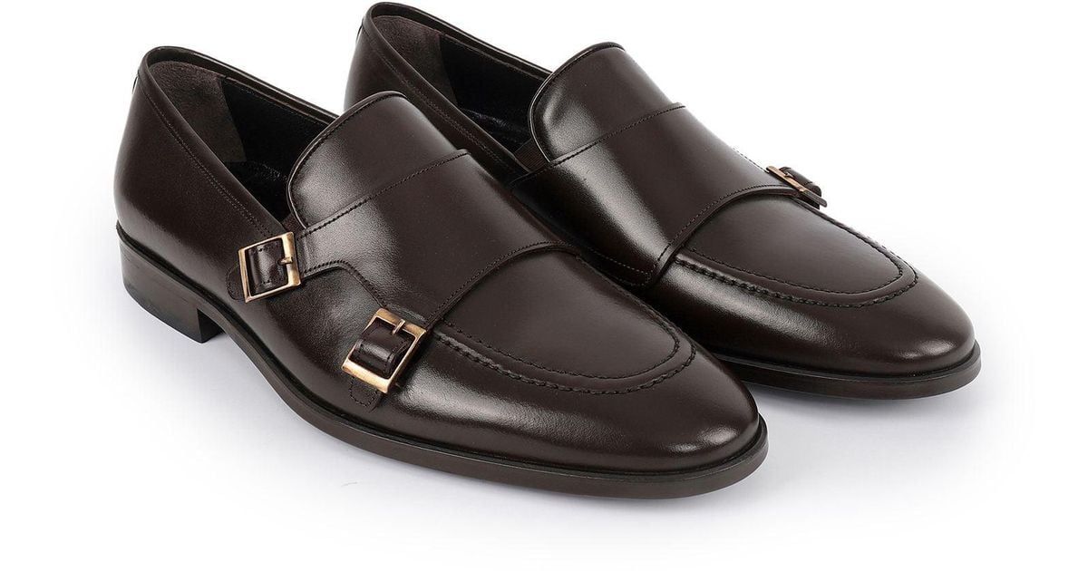 VELLAPAIS Bovina Double Monk Loafers in Black for Men | Lyst