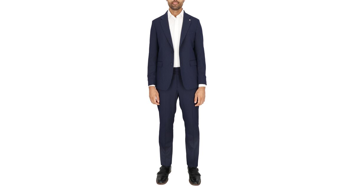 Scotch & Soda Stripe Suit in Blue for Men | Lyst