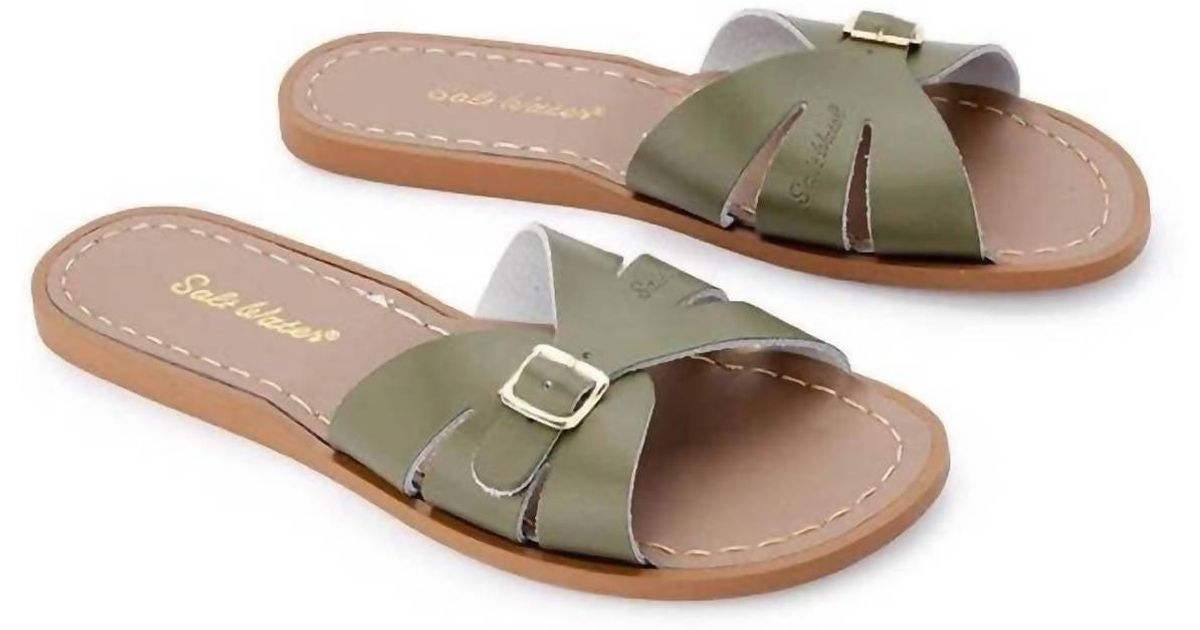 Salt Water Classic Slides Sandal in Green | Lyst