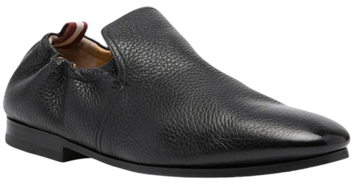 Bally Planker 6237970 Calf Grained Leather Loafers in Black for Men | Lyst