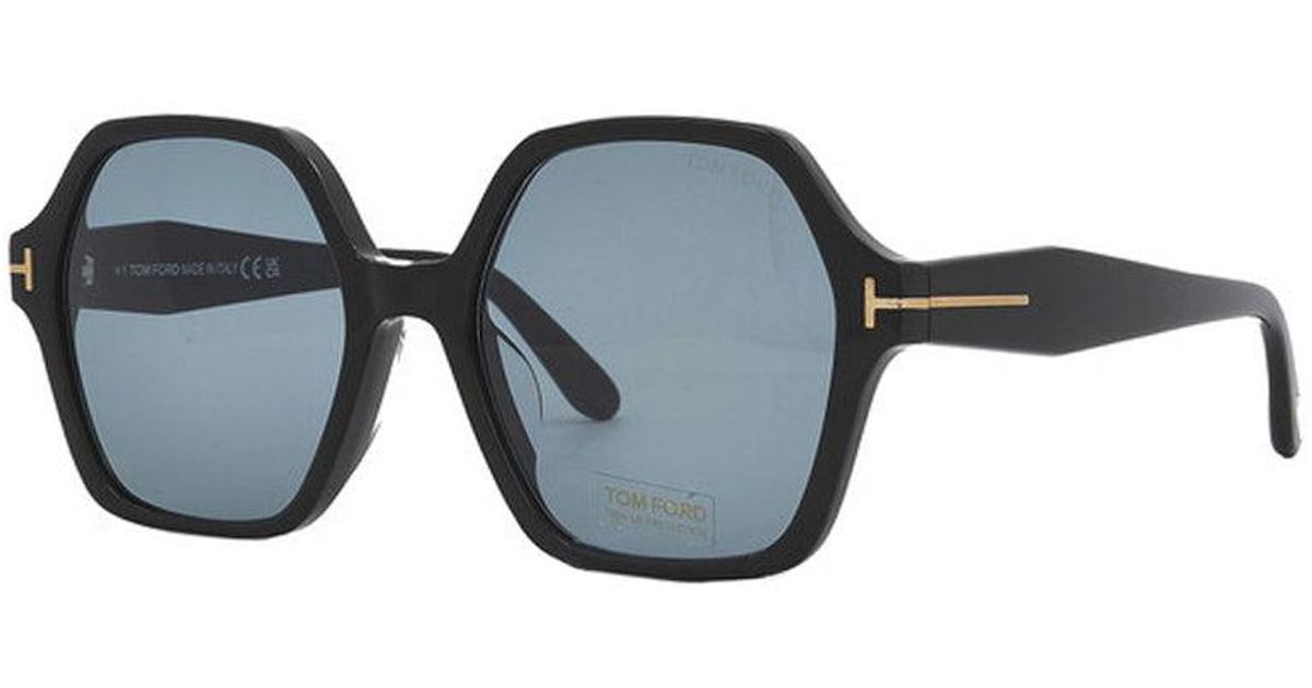 Tom Ford Geometric Full Rim, With A Dark Havana Frame And Lens in Blue ...