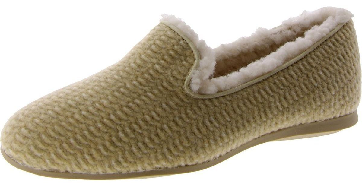 Anne Klein Edith Faux Fur Lined Slip On Loafer Slippers in Natural | Lyst