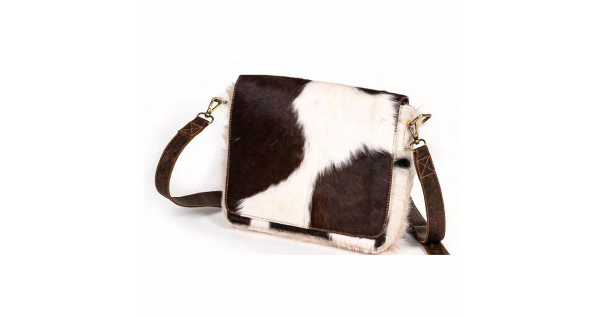 Cott N Curls Leather Post Bag in Brown | Lyst