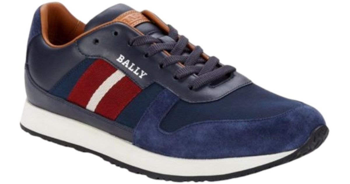 Bally Sprinter 6238403 Leather Suede Sneakers in Blue for Men | Lyst