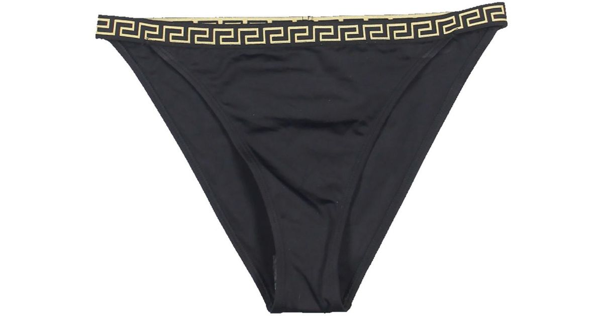 Versace Low Rise Contrast Trim Swim Bottom Separates in Gray | Lyst