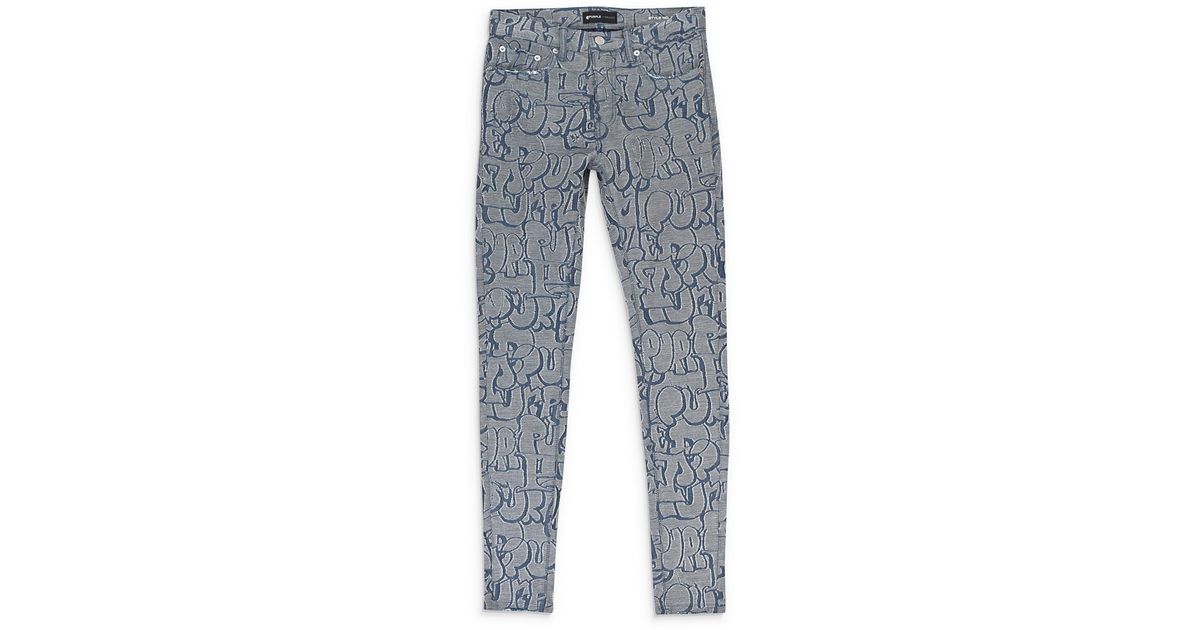 Purple Brand Terry Graffiti Tag Laser Skinny Jeans in Blue for Men | Lyst