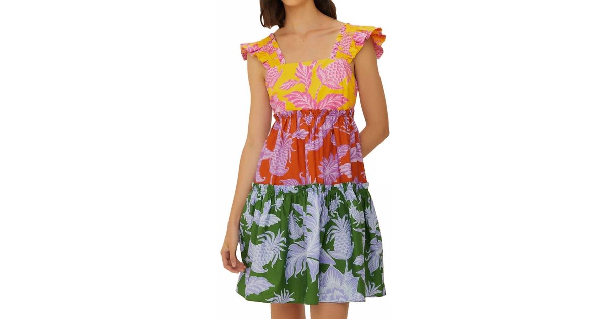 FARM Rio Tropical Swing Mix Mini Dress in Red | Lyst