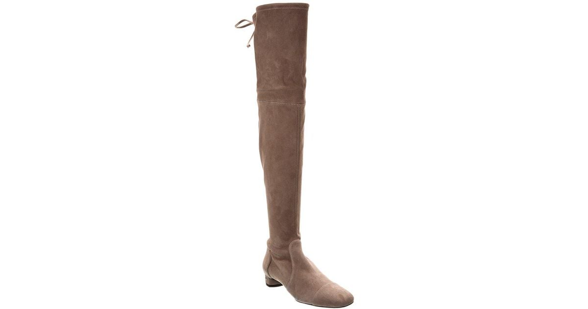 Stuart Weitzman Bridget City Suede Over-The-Knee Boot in Brown | Lyst