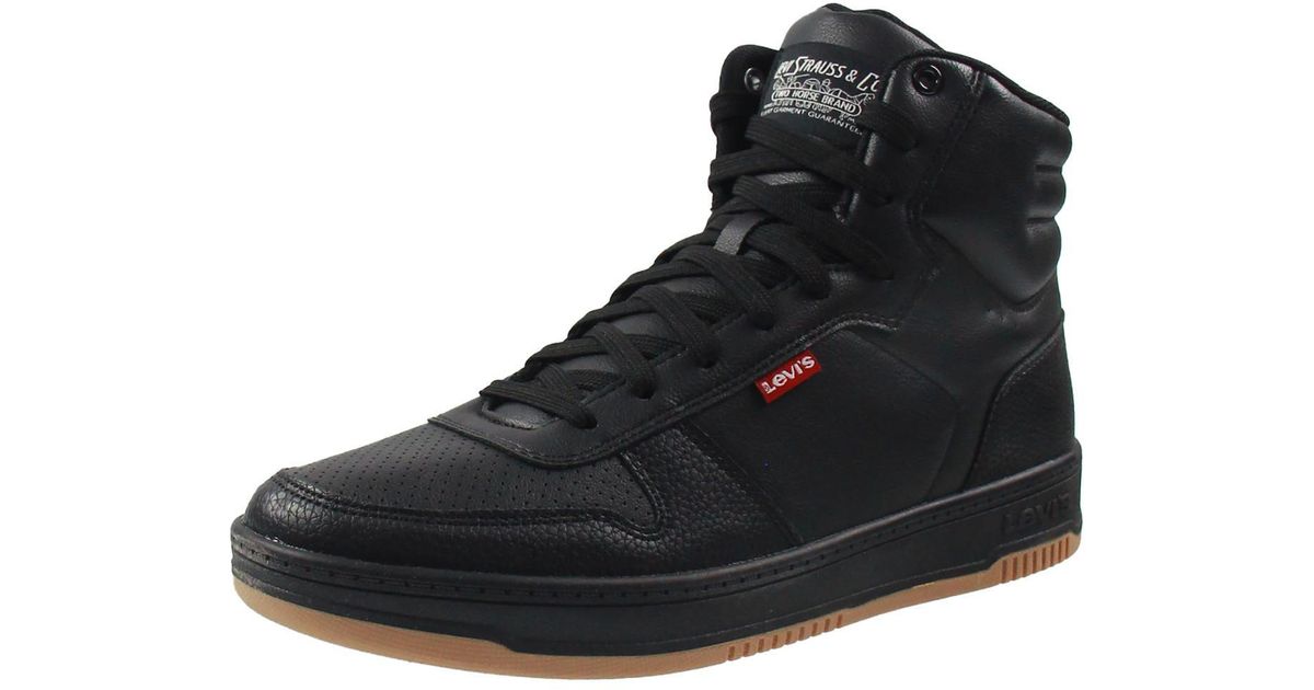 Levi's Drive Hi Lace-Up Manmade Casual And Fashion Sneakers in Black ...