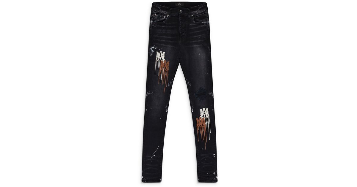 Amiri Aged Ma Drip Jeans in Black for Men | Lyst