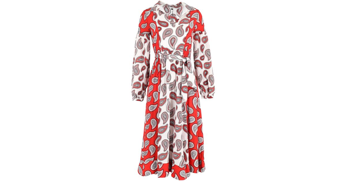 Dodo Bar Or Harrison Paisley-Print Midi Dress in Red | Lyst