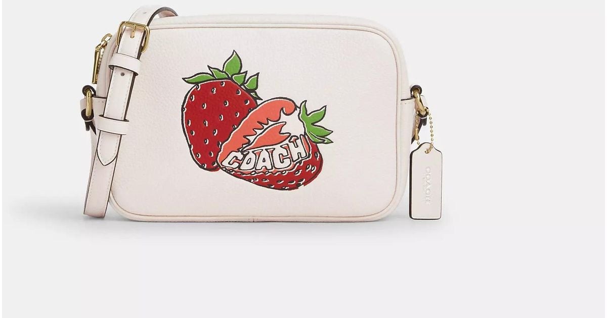 COACH Jamie Camera Bag With Strawberry Graphic in Pink | Lyst