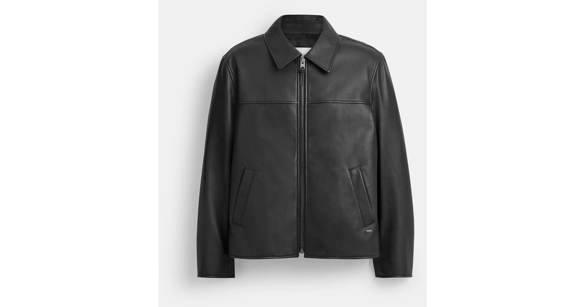 COACH Leather Jacket in Black for Men | Lyst