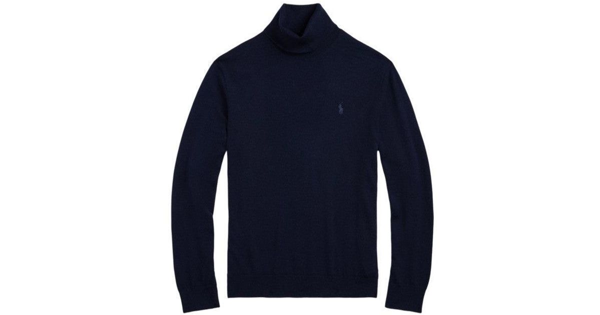 Polo Ralph Lauren Refined Turtleneck Sweater in Blue for Men | Lyst