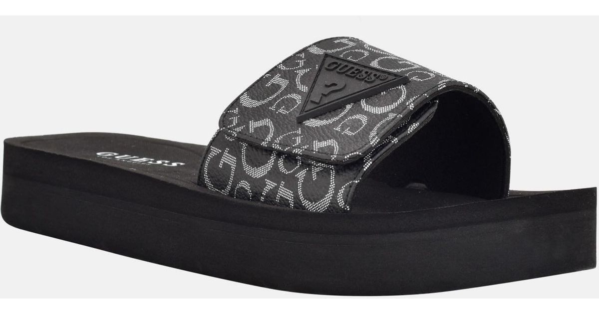Guess Parties Logo Slides in White | Lyst