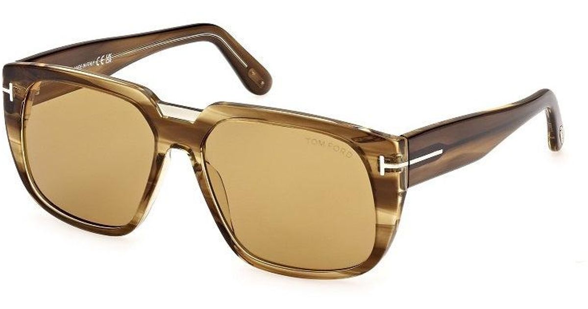Tom Ford Square Full Rim, With A Coloured Havana Frame And Lens in ...