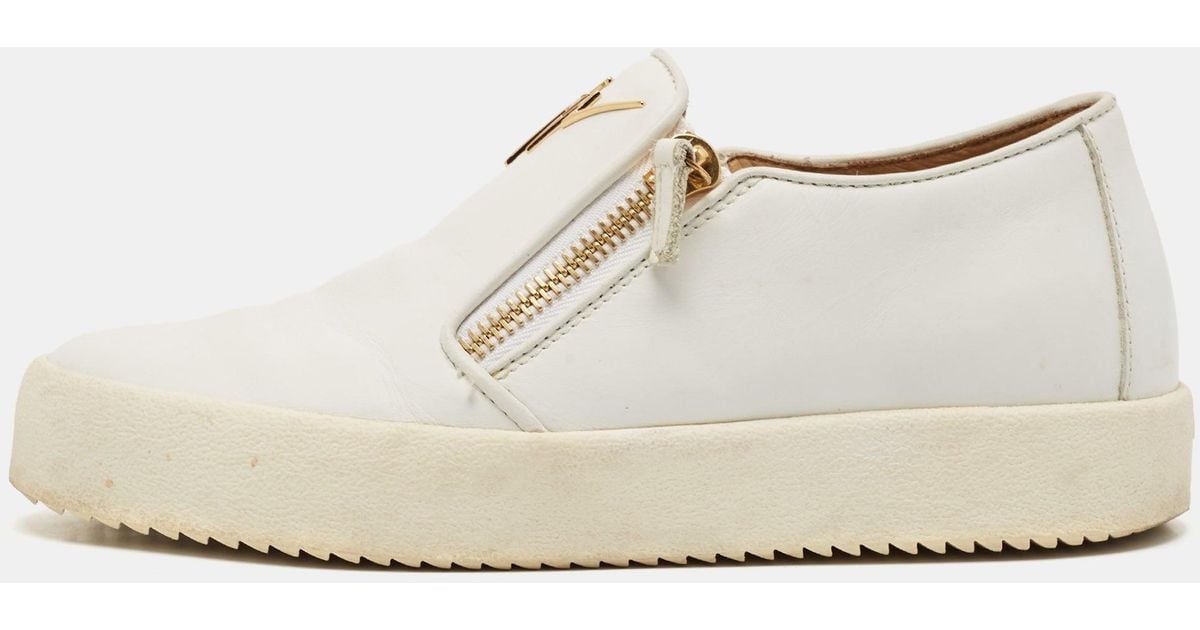 Giuseppe Zanotti Leather Eve Slip On Sneakers in Natural for Men | Lyst