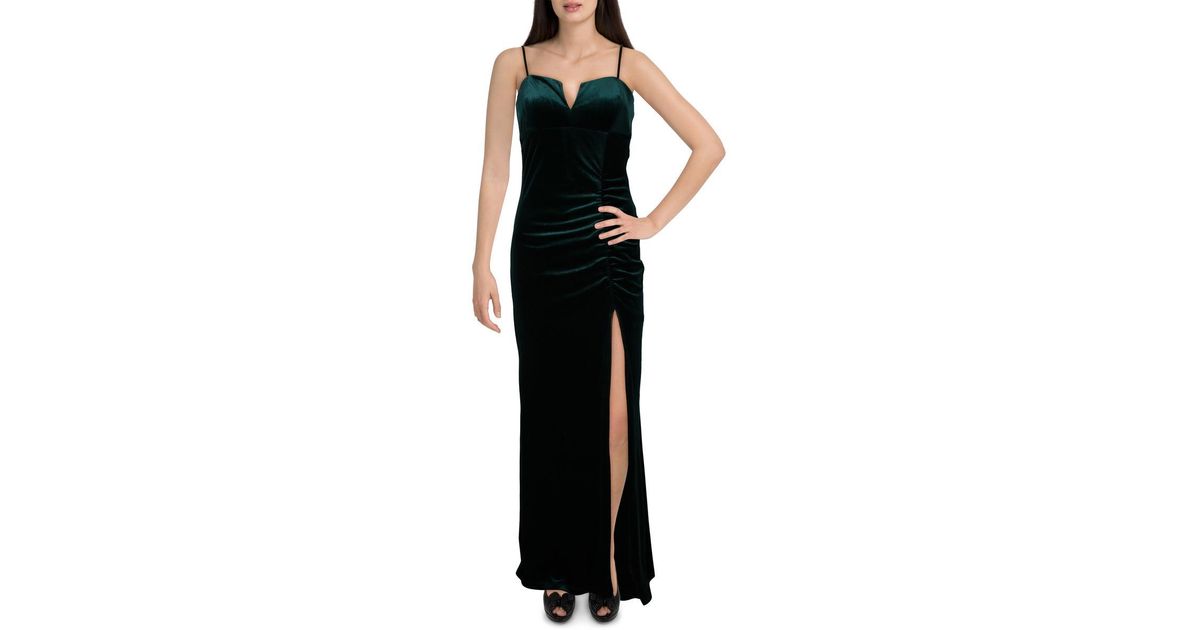 Emerald Sundae Velvet Long Evening Dress in Black | Lyst