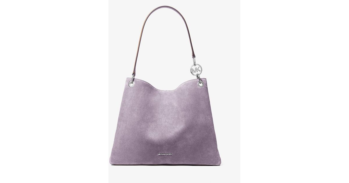 Michael Kors Outlet Christina Large Suede Shoulder Bag in Purple | Lyst