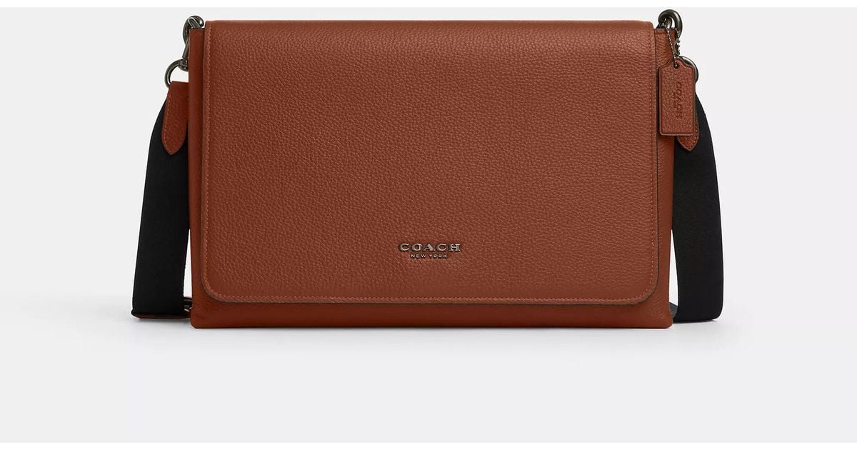 COACH Caleb Messenger Bag in Brown | Lyst