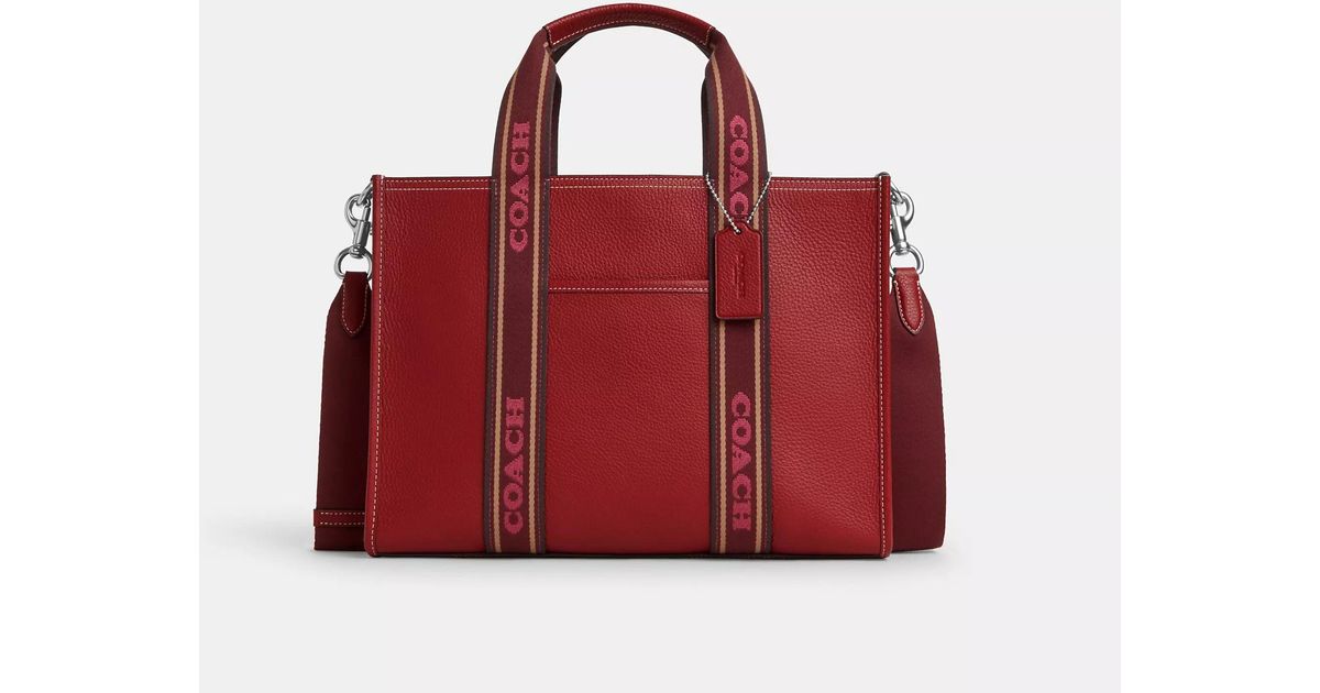 COACH Smith Tote | Leather in Red | Lyst