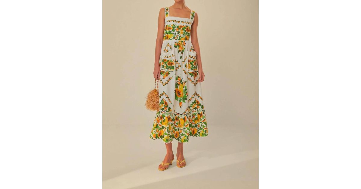 FARM Rio Off- Papaya Salad Scarf Lenzing Ecovero Euroflax Maxi Dress in ...