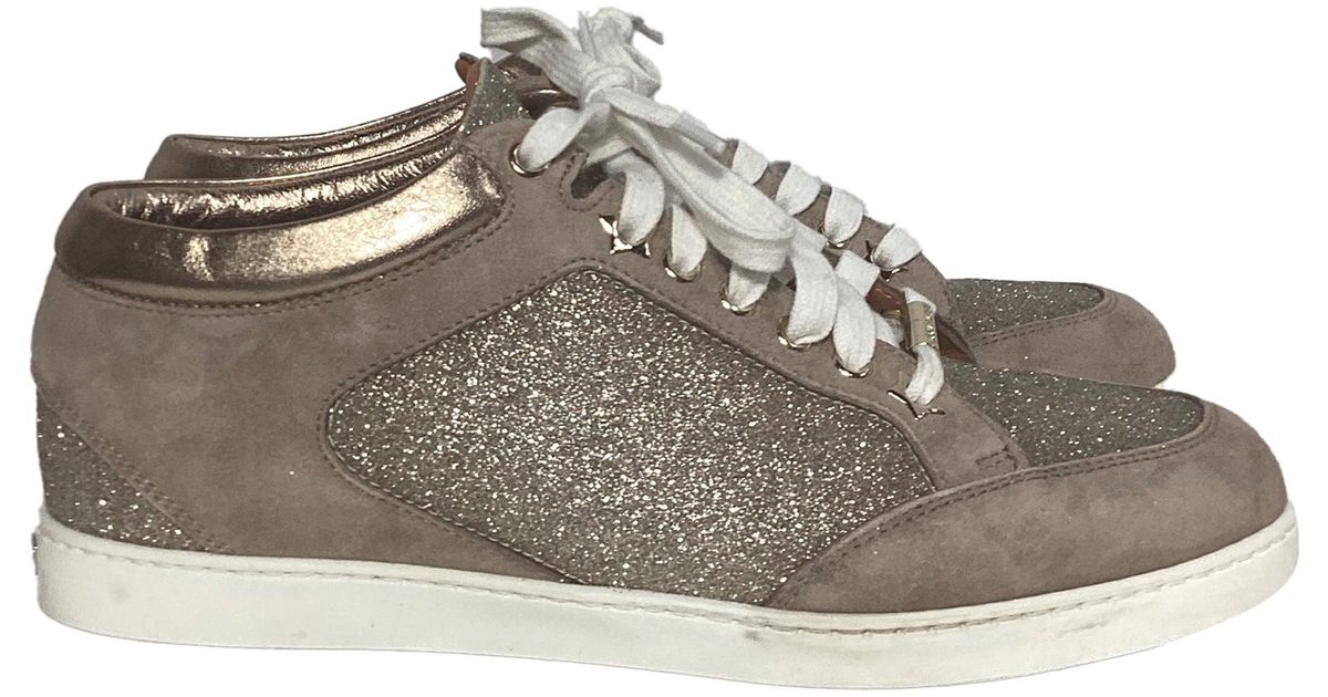 Jimmy Choo Miami Lace Up Sneakers in Gray | Lyst