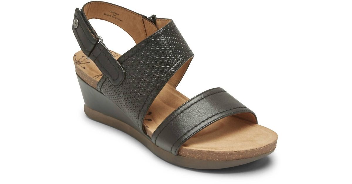Rockport Shona Slingback Wedge Sandals in Metallic | Lyst