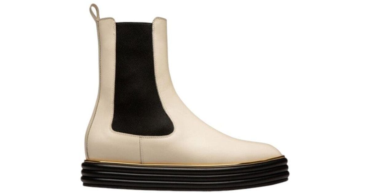 Bally Faelisa 6239410 Bone Calf Plain Combat Boots in Black | Lyst