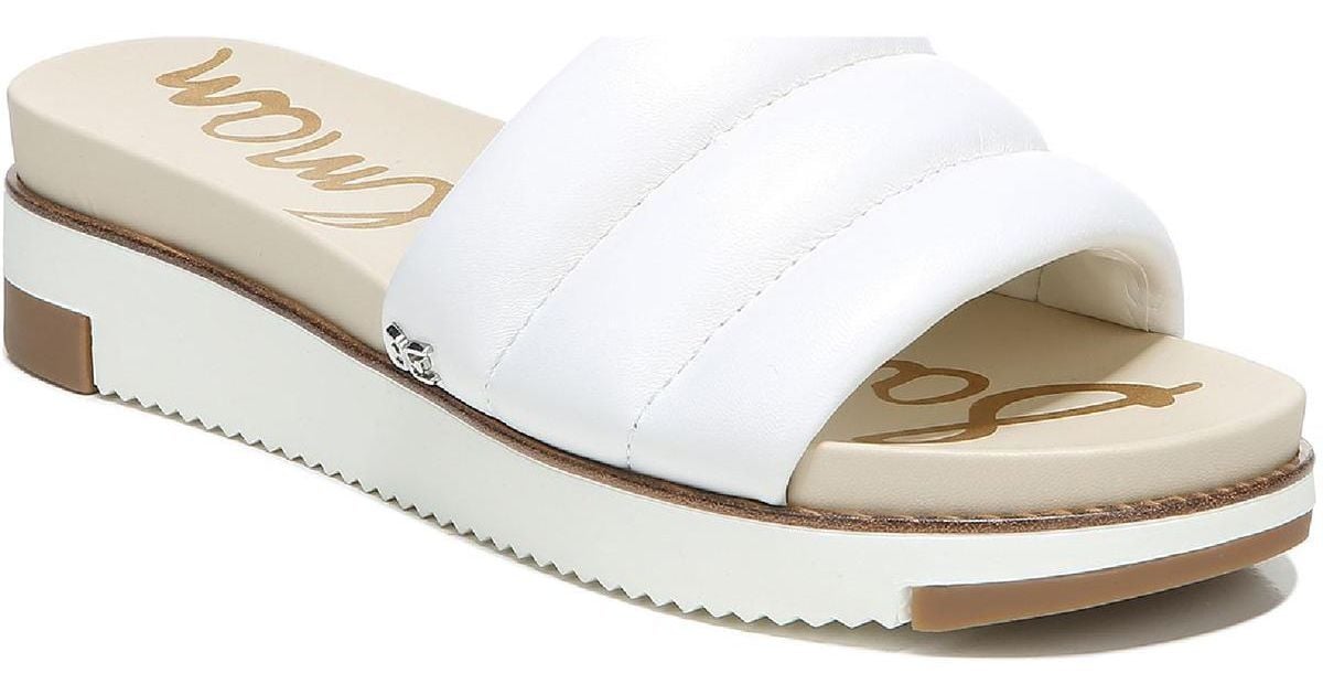 Sam Edelman Annalisa Leather Casual Pool Slides in Metallic | Lyst