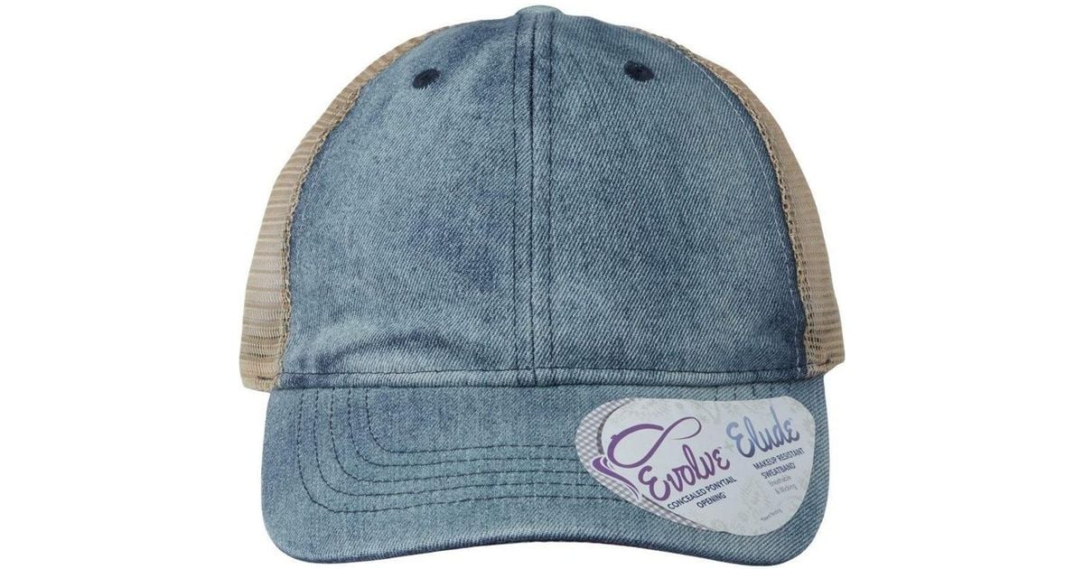 Infinity Her Denim Mesh-Back Cap in Blue | Lyst
